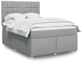 Box spring postel s matrací světle šedá 140 x 200 cm textil 3293603