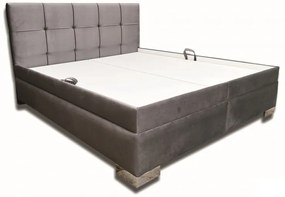 Manželská postel 180 cm Elissa (tmavě šedá) (bez matrace) (s roštem dřevěným laťkovým). 1052028