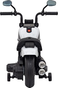 Ramiz Elektrická motorka Chopper FASTER pro děti bílá + FM rádio + audio panel + LED