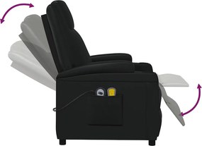 Elektrické masážní křeslo černé umělá kůže 3073795