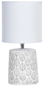 Stolní lampa s listy a bílým stínidlem - Ø  15*31 cm E14/max 1*40W