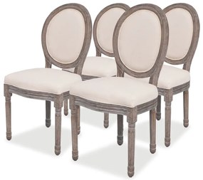 Jídelní židle 4 ks krémové textil 244088