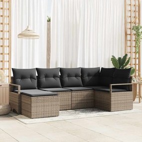 Set pohovek 6 ks Šedá polyratan 3355118