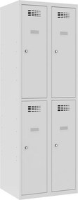 MALOW Šatní skříň dělená Sus 322 W šířka 600 mm [světle šedá, světle šedá, cylindrický zámek]