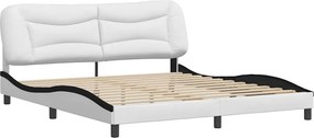 Rám postele bez matrace Hvar bílý a černý 180 x 200 cm umělá kůže 3208022