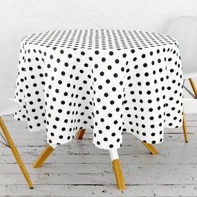 Ubrus PVC kulatý M-097A - Puntíky (různé velikosti)