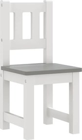 3dílná sada dětského stolu a židlí bílá a šedá MDF 10409