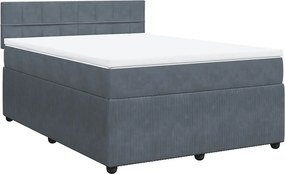 Box spring postel s matrací tmavě šedý 140 x 190 cm samet 3287735