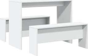 vidaXL 3dílná sada jídelního stolu a lavic kompozit [855535] Barva: Staré dřevo