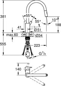 Grohe Feel - Dřezová baterie s výsuvnou sprškou chrom