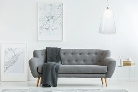 Toolight - závěsná skleněná lampa G9 25W APP1029-1CP, stříbrná, OSW-09485