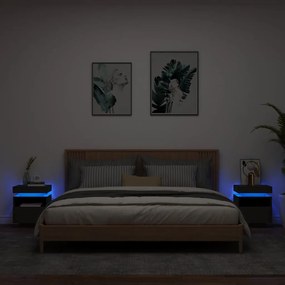 Noční stolky s LED osvětlením 2 ks černé 40 x 39 x 48,5 cm