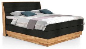 Černá postel boxspring masiv dub s úložným prostorem Richard 200x200