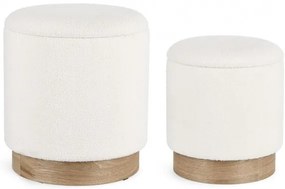 BIZZOTTO Set 2 pufů ZOYA bílé 0721605