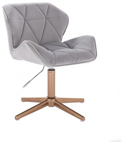 LuxuryForm DESIGN Otočná židle MILANO VELUR na zlatém kříži - světle šedá