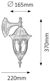 Rabalux 8371 - Venkovní nástěnné svítidlo MILANO 1xE27/60W/230V
