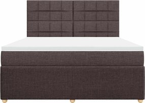 Box spring postel s matrací tmavě hnědá 180x200 cm textil 3294438