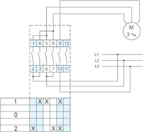 Vačkový spínač LOVATO GX1611U 16A/3P reverzní černá páčka