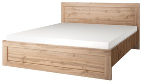 Manželská postel, 160x200, dub wotan, MORATIZ