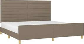 Rám postele bez matrace taupe 200 x 200 cm textil 3125166