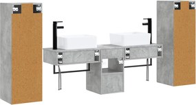 Sada koupelnového nábytku 5 ks Betonově šedá 33 x 34,5 x 100 cm 3405976