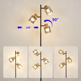 Brilagi - Stojací lampa HYGGE 3xE14/15W/230V kaučukovník/kouřová