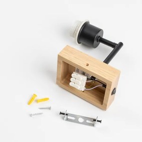 Brilagi - Nástěnná lampa BOBO WOOD 1xE27/25W/230V dub/černá/bílá/medvídci