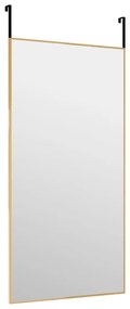 Zrcadlo na dveře zlaté 40 x 80 cm sklo a hliník - Default Title