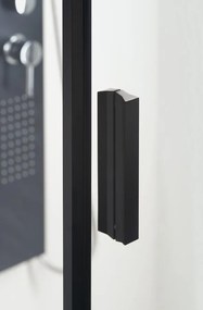 Polysan ZOOM LINE BLACK čtvrtkruhová sprchová zástěna 900x900mm, čiré sklo, levá ZL2615BL