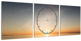Obraz - kajak na moři (s hodinami) (90x30 cm)