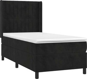 vidaXL Box spring postel s matrací 100x200 cm samet [3132785] Barva: Tmavě zelená