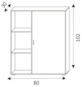 MAXIVA Obývací stěna - DINO, bílá/dub milano