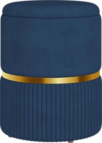 HOMCOM Pouf, taburet, úložný box, ve velurové tkanině, moderní design, 36 x 36 x 44 cm, do obývacího pokoje, ložnice, modrý | Aosom