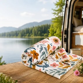 Bellatex Přikrývka  Kemping PLUS 150x200 cm Louka Růžová,Zelená,Bílá