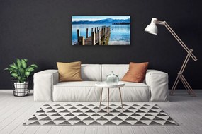 Obraz na plátně Most Moře Hory Architektura 140x70 cm
