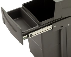 In-Design Odpadkový koš UNION K30 s integrovaným výsuvem 20 L + miska tmavě šedý