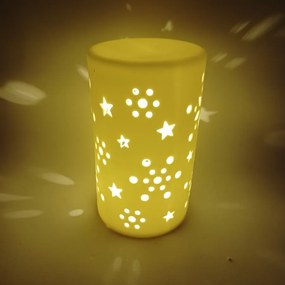 LED keramický svícen na baterie 7,5 × 12,5 cm, teple bílá, IP20, LR44