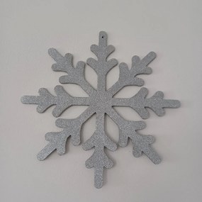 Vánoční ozdoba vločka IV, pr. 40 cm, stříbrná, překližka, venkovní