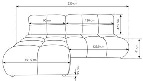 Sedací souprava MILI | 177x230 cm | rozkládací + úložný prostor | VÝBĚR TKANIN