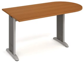 Stůl jednací oblouk 160 cm - Hobis Flex FP 1600 1 Dekor stolové desky: třešeň, Barva nohou: Stříbrná