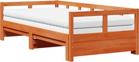 Válenda s přistýlkou a matracemi voskově hnědá 80x200 cm 3321040