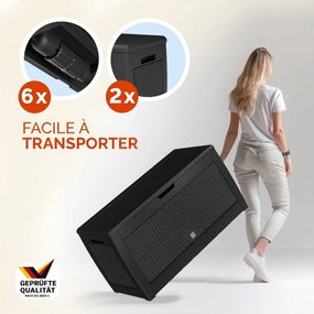 Zahradní úložný box Rato 310L antracitová Rattan vzhled voděodolné