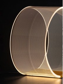 Hliníková LED stmívatelná stolní lampa ve zlaté barvě se stínidlem z akrylového skla (výška 28 cm) Valentin – Nova Luce