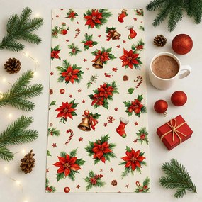 Vánoční ubrus Vánoční růže 40 x 170 cm TiaHome