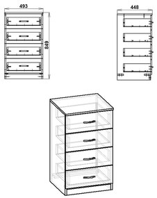 Vomaks Komoda-4A-MDF olše