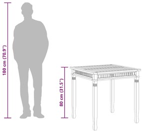vidaXL Marketos Zahradní jídelní stůl 80 x 80 x 80 cm masivní teakové dřevo