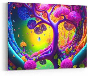 Obraz abstraktní barevné stromy a keříky