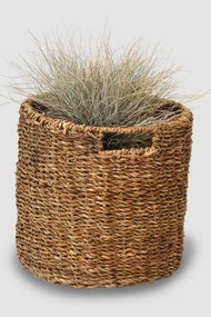 Vingo Úložný koš z mořské trávy, kulatý – hnědý Rozměry (cm): průměr 30, v. 29