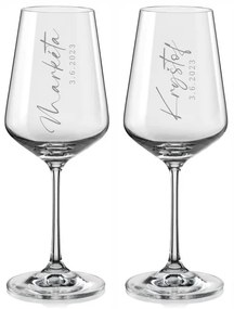 Svatební skleničky na víno Calligraphy style, 2 ks