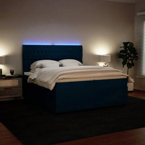 Box spring postel s matrací modrá 200 x 200 cm samet 3294740